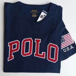 Polo Ralph Lauren | Shirts | New Men Polo Ralph Lauren Flag Tshirt Navy ...